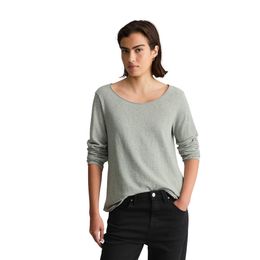 Marc O'Polo Damen Langarmshirt "aus Organic Cotton", grau, Gr. XL, MARC O'POLO DENIM, unifarben, Obermaterial: 100% Baumwolle, Shirts