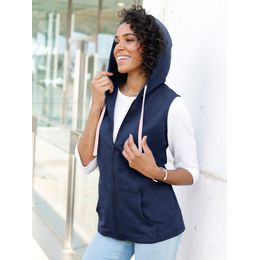 Classic Basics Damen Sweatweste, blau, Gr. 48, unifarben, 100% Baumwolle, Westen