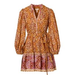 Adrianna Papell kurzes Shirtkleid Printed Short Dress in Brown Multi | Gr.: 44