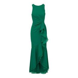Adrianna Papell Langes Abendkleid Ruffle Crepe Halter Gown in Radiant Emerald | Gr.: 38