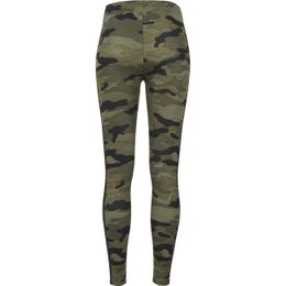 Urban Classics Damen Leggings "Urban Classics Damen Ladies Camo Stripe Leggings"woodcamo, schwarz, Gr. S, 91% Polyester, 9% Elasthan, Hosen