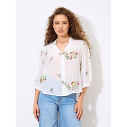 Apricot Damen Blusentop "Bluse mit Blumen- und Paisley-Muster", wei&szlig;, Gr. 36, gemustert, gewebt, Obermaterial: 63% Viskose CV. 37% Polyester PES.,