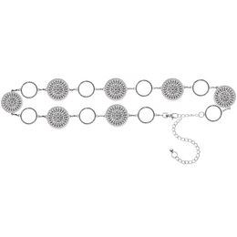 Lascana Damen Ketteng&uuml;rtel "Schmuckg&uuml;rtel, Tailleng&uuml;rtel, H&uuml;ftkette", silber, Gr. M, leicht gl&auml;nzend, metallic, Metall, G&uuml;rtel, im modernen Look mit