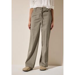 Cecil Damen Culotte, beige, Gr. L, unifarben, Web, 97% Baumwolle, 3% Elasthan, Hosen, aus Baumwolle mit Stretchanteil
