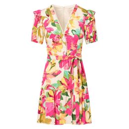 Adrianna Papell Midikleid mit Tr&auml;gern Printed Midi Dress in White Multi | Gr.: 46