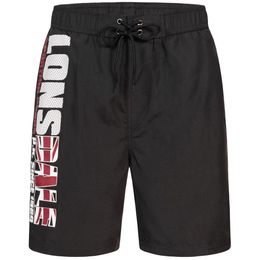 Lonsdale Badeshorts 'Carnkie' Herren Gr&ouml;&szlig;e L rot / schwarz / wei&szlig;