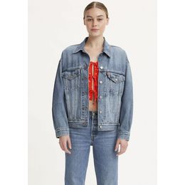 Levi's LEVI'S Damen Jeansjacke "90S TRUCKER", blau, Gr. S, unifarben, Denim/Jeans, Obermaterial: 100% Baumwolle, Jacken, mit Umlegekragen