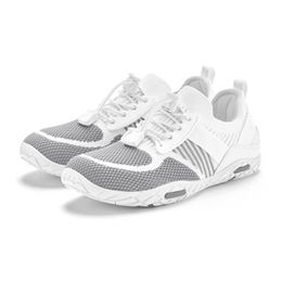 Lascana Damen Sneaker "Slip-On-Sneaker, Sommer Sneaker", Gr. 36, grau, Obermaterial: 50% Lederimitat, 50% Textilmaterial. Decksohle: 100%