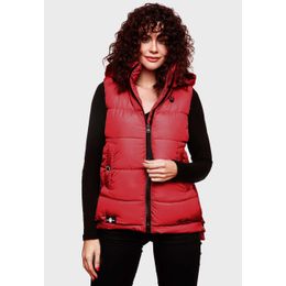 Marikoo Damen Steppweste "Zarinaa", rot, Gr. XS, Obermaterial: 100% Polyester. Futter: 100% Polyester. Wattierung: 100% Polyester, Westen, mit vier