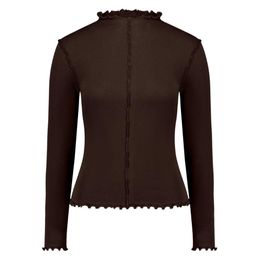 Zero Langarm-Shirt unifarben in Chocolate Plum | Gr.: 42