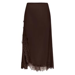 Zero Satinrock mit Spitze in Chocolate Plum | Gr.: 42