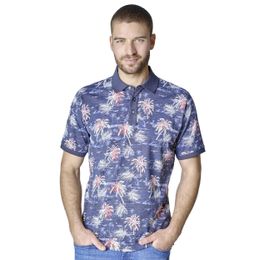 Casamoda Herren Poloshirt "Casamoda Polo-Shirt Print", blau, Gr. M, 100% Baumwolle, Shirts