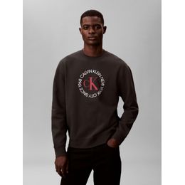 Herren Sweatshirt, schwarz, Gr. M, Calvin Klein Jeans, unifarben, Sweatware, Obermaterial: 92% Baumwolle, 8% Polyester, Sweatshirts, Regular fit mit