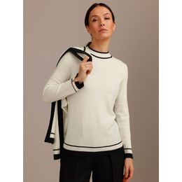 Damen Strickpullover "Merino-Strick-Twinset", wei&szlig;, Gr. 38, CREATION L PREMIUM, unifarben, 85% Wolle, 15% Polyamid, Pullover