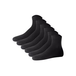JOOP! JOOP Damen Kurzsocken "Socken Unisex premium essential organic cotton Quarter 6p 6er Pack", Gr. 43, schwarz, Obermaterial: 62% Baumwolle CO(Bio). 36%