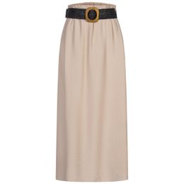 CLOUD 5IVE Damen Maxirock "CLOUD 5IVE Cloud5ive Damen Longform Viskose Rock mit G&uuml;rtel", beige, Gr. XXL, 85% Viskose, 15% Polyamid, R&ouml;cke