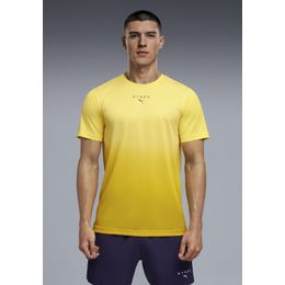 Puma Herren Trainingsshirt "M X HYROX POLY GRAPHIC TEE", gelb, Gr. M, Jersey, Obermaterial: 100% Polyester, Shirts, regul&auml;re Passform, Kurzarm, f&uuml;r