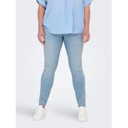 Only CARMAKOMA Damen High-waist-Jeans "CARANNA HW SKINNY ANK DNM ANA NOOS", blau, Gr. 50, unifarben, Denim/Jeans, Obermaterial: 70% Baumwolle, 25%