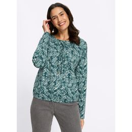 Damen Print-Shirt "Druck-Shirt", gr&uuml;n, Gr. 54, gemustert, mehrfarbig, 100% Baumwolle, Shirts
