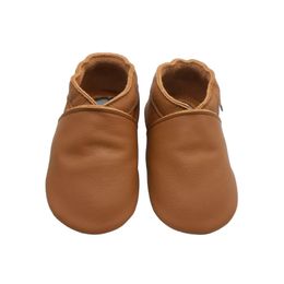 Basrakids Baby Krabbelschuhe aus Leder, weiche Lauflernschuhe mit rutschfester Sohle | Gr.: 17/18