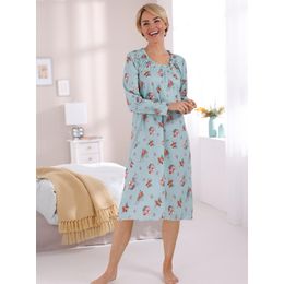 w&auml;schepur W&Auml;SCHEPUR Damen Nachthemd "Nachthemd", Gr. 48, blau, 50% Baumwolle, 50% Modal, bedruckt, gebl&uuml;mt, gemustert, mehrfarbig, Kleider