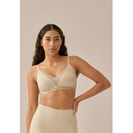 Naturana Damen B&uuml;gelloser BH "The Monday", Gr. 85, beige, Microtouch, Obermaterial: 65% Polyamid, 35% Elasthan. T&uuml;ll: 78% Polyamid, 22% Elasthan,