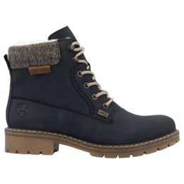 Rieker Damen Winterstiefelette, Gr. 40, blau, Nubuklederimitat, Textil, unifarben, Schuhe, Schn&uuml;rboots, Stiefelette mit wasserabweisender