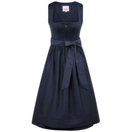 Marjo Damen Dirndl "Midi Dirndl EBERSTEIN", blau, Gr. 46, Obermaterial: 60% Polyester PES. 40% Viskose CV., Kleider
