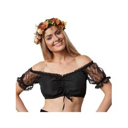 TecTake Einfarbige Dirndlbluse mit Satin-Tunnelzug zur Gr&ouml;&szlig;eneinstellung | Gr.: S