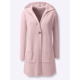 WITT Damen Longstrickjacke mit Kapuze, ros&eacute;-champagner-meliert, Gr&ouml;&szlig;e 44
