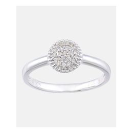 Diamant L'&eacute;ternel Cluster-Ring aus 375 Wei&szlig;gold mit 0.1 Karat Diamant mit Perle | Gr.: 56