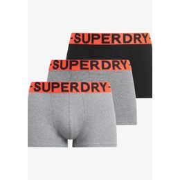 Superdry Herren Boxershorts "TRUNK TRIPLE PACK", Gr. M, grau, Jersey, Obermaterial: 95% Baumwolle, 5% Elasthan, unifarben, Unterhosen, aus