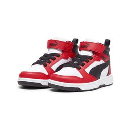Puma Kinder Sneaker "Rebound V6 Mid AC+ PS" in Wei&szlig; | Gr.: 29