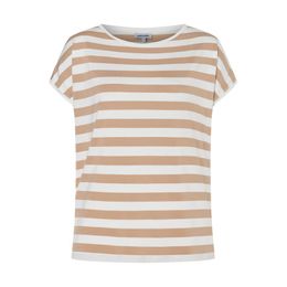 More & More More & More lockeres, softes Basic-Streifenshirt in beige/offwhite | Gr.: 40