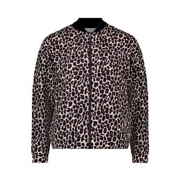 Betty Barclay Sweatjacke mit Leoprint in Schwarz/Beige | Gr.: L