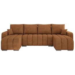 Wohnlandschaft mit Schlaffunktion Kirasso orange Ma&szlig;e (cm): B: 320 H: 86 Sofas > Sofas nach Material > Stoffsofas &raquo; Sofa DE