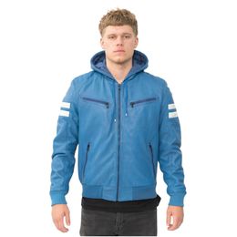 Retro-Bomberjacke aus Leder mit Kapuze f&uuml;r Herren &ndash; Skopje
