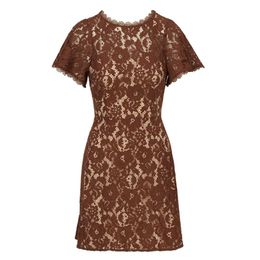 Adrianna Papell Cocktail Kleid Lace Flounce Short Dress in Espresso | Gr.: 34