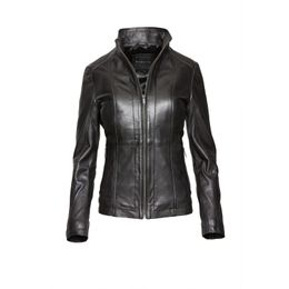 Bugatti Damen Lederjacke "BULady-141", schwarz, Gr. 40, uni, Obermaterial: 100% Lammleder LEL. Futter: 100% Polyester PES. 100% Polyester PES.,