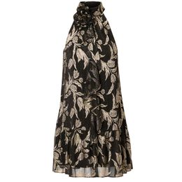 Adrianna Papell Cocktail Kleid 3D Floral Halter Short Dress in black/gold | Gr.: 44
