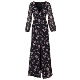 Adrianna Papell Langes Kleid Print Chiffon Long Dress in Navy/Blush | Gr.: 36