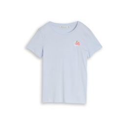 Tom Tailor Denim T-Shirt Damen Gr&ouml;&szlig;e XXL hellblau / dunkelorange / hellpink / wei&szlig;