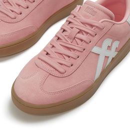 fitflop Damen Plateausneaker "THE DASH T-TOE", Gr. 40rosa, wei&szlig;, Lederimitat, Veloursleder, kontrastfarbene Details, Schuhe, Halbschuh, Schn&uuml;rschuh,