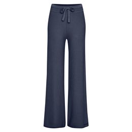 ELBSAND Damen Loungehose, Gr. 44marine, Feinstrick, Obermaterial: 55% Baumwolle, 45% Nylon, unifarben, Hosen, aus hochwertigem Feinstrick, Loungewear