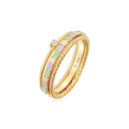 Elli Ring 925 Sterling Silber Ring Set in Gold | Gr.: 64