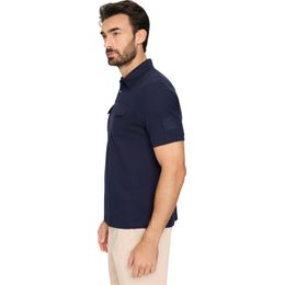 Marco Donati Herren Kurzarmshirt mit Twill-Elementen, marine, Gr&ouml;&szlig;e 44/46