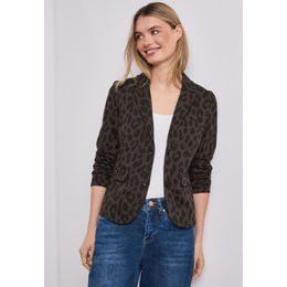 Street One Damen Sweatblazer, gr&uuml;n, Gr. 34, Jersey, Obermaterial: 85% Baumwolle, 15% Polyester, Blazer, mit Reverskragen
