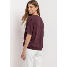 Street One Damen Blusentoprustic rouge, Gr. 42, unifarben, Web, Obermaterial: 100% Viskose, Blusen, weich fallender Viskosemix, Elastikbund,