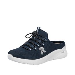 Rieker Damen Clog, Gr. 38, blau, Textil, Schuhe, Sabot, Sommerschuh, Hausschuh mit MemoSoft-Innensohle