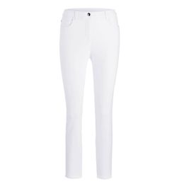GOLDNER Damen 7/8-Hose "Kurzgr&ouml;&szlig;e Slim Fit Jeans BELLA mit Dehnbund", wei&szlig;, Gr. 22, Obermaterial: 56% Baumwolle CO. 27% Polyester PES. 14% Viskose